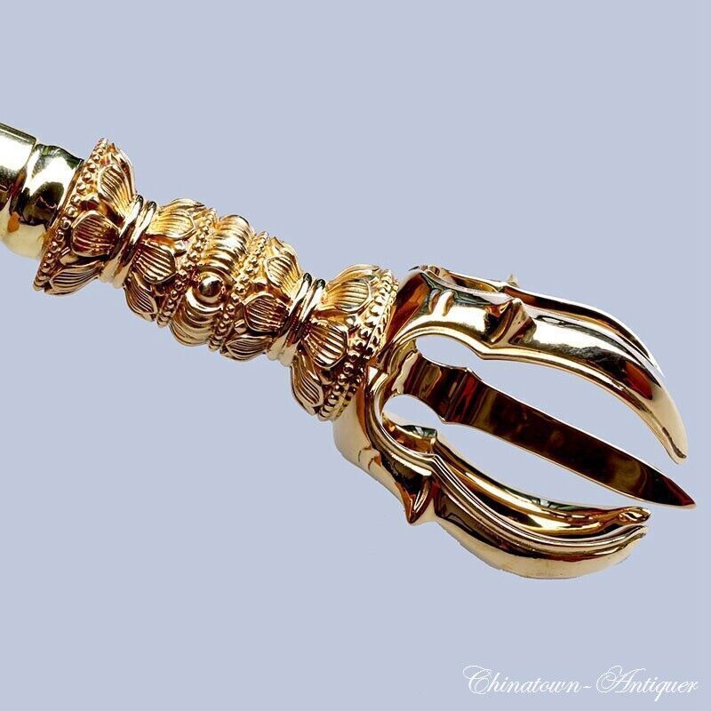 Shingon Buddhist Khakkhara 5-pronged 6-Perfections Vajra Shakujo Staff ...
