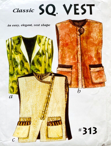 90s DESIGN & SEW PATTERNS 313 LOIS/DIANE ERICSON CLASSIC SQ VESTS UC/FF ...