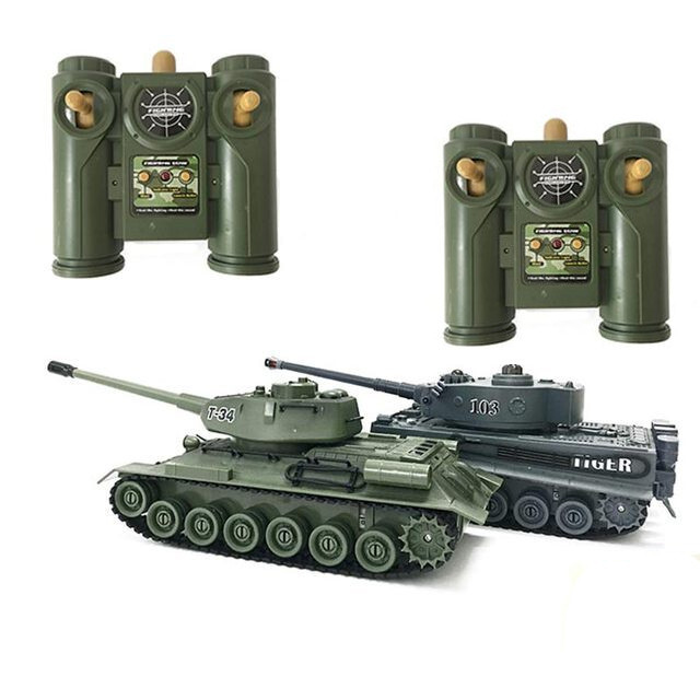 Remote Control 2x Tank Set German Tiger | T34 Battle Military 1:28 RC ...