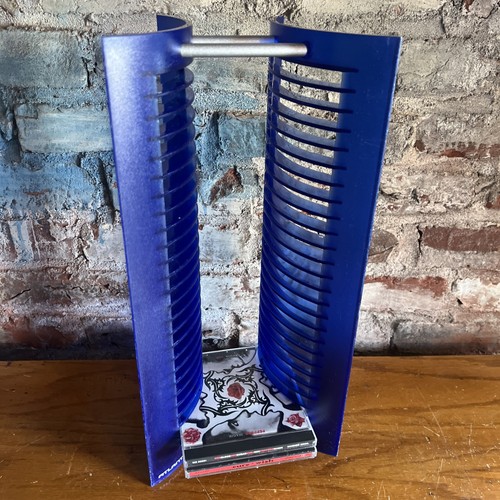 Atlantic 24 CD DVD Storage Tower Hard Plastic Holder Y2K 1990s Blue ...