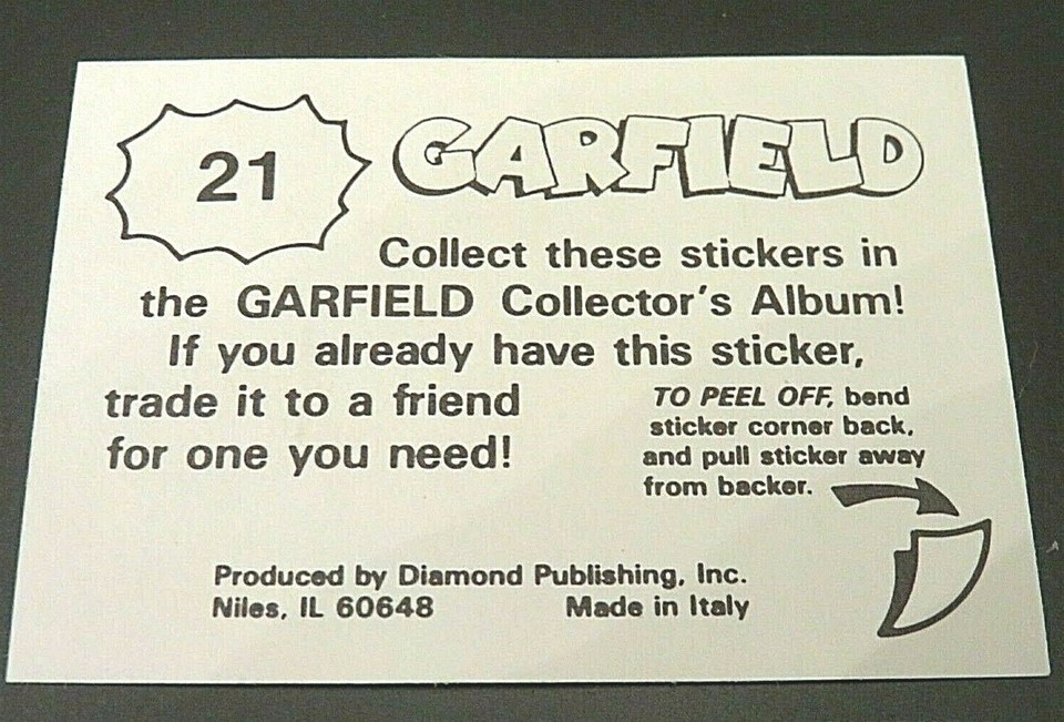 vintage garfield collector's album sticker #21 | eBay