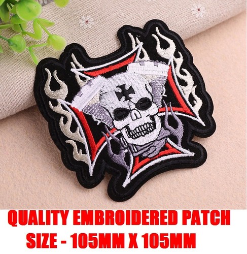 QUALITY EMBROIDERED PATCH SKULL V-TWIN 4 VEST HARLEY HONDA KAWASAKI MASK HELMET | eBay