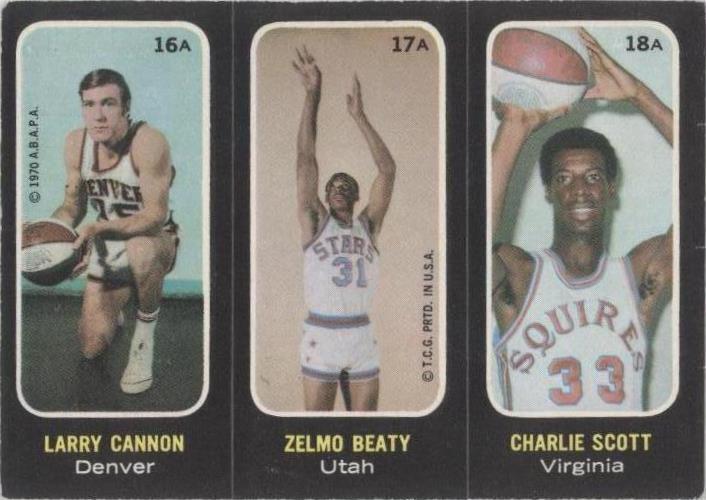 1971-72 Topps - Trios Stickers Charlie Scott, Zelmo Beaty, Larry Cannon ...