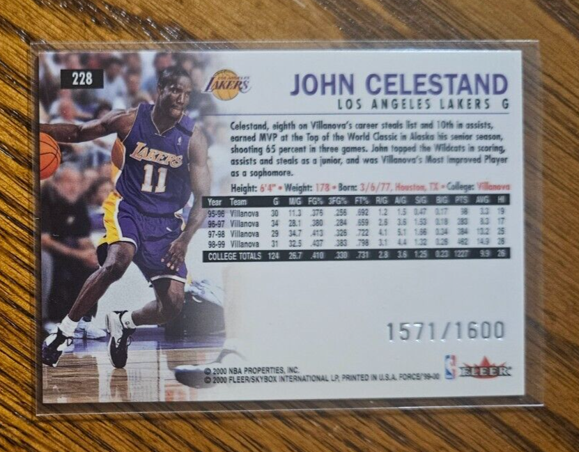 John Celestand RC -1999-00 Fleer Florce #/1600 No.228 - Los Angeles ...