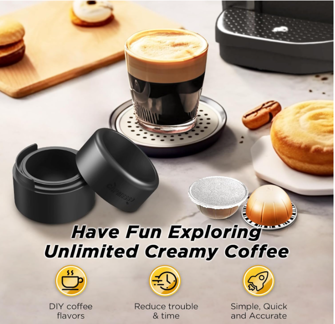 CAPMESSO Reusable Vertuo Pod Refill Kit, 2024 Design, 100pcs Aluminum ...