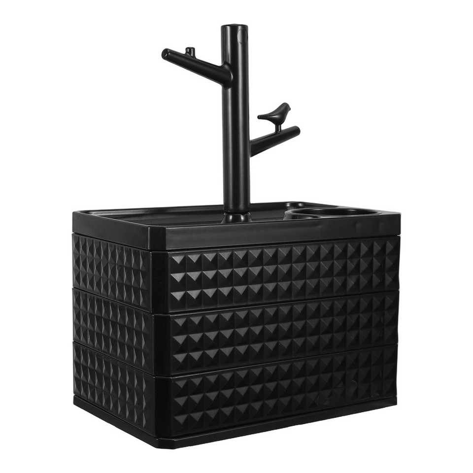 Rotating Jewelry Organizer, 3-Layer Jewelry Box, Rotating Travel Tray ...