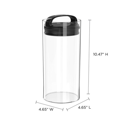 Evak Fresh Saver, Medium-Tall Airless Canister with Black handle, 2.3 ...