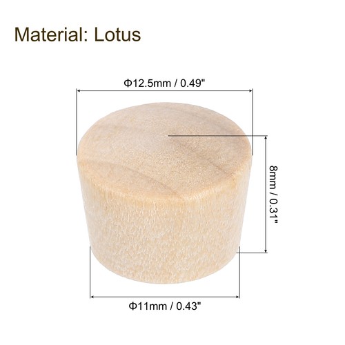 36Pcs Wood Button Plugs, 11mm/0.43" Hardwood Screw Hole Plug for ...