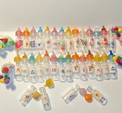 Mini Silicone Ooak baby doll glass bottles and Pacifier for 3"-7 ...