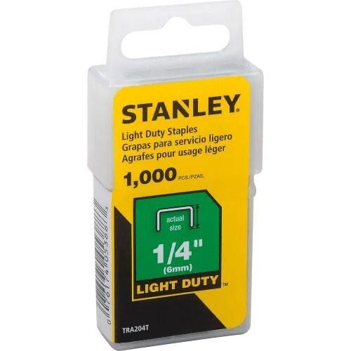 Stanley Light Duty Staples TRA204T Finished Steel 1/4" Box/1000 Office ...