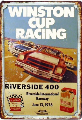 Winston Cup 400 Riverside Stock Car Race All Metal Tin Sign 8x12 ...