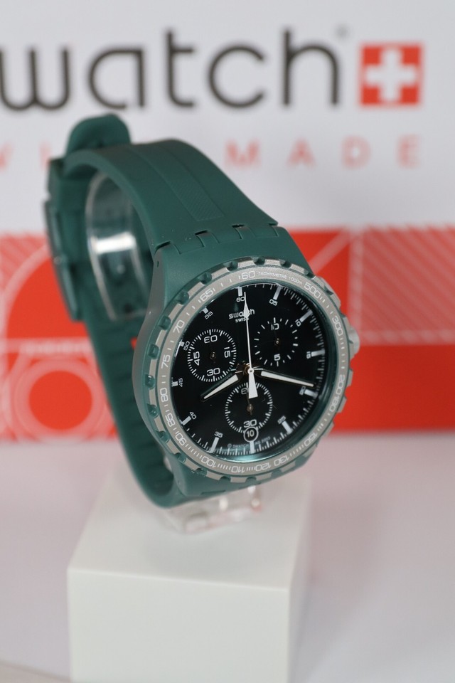 SWATCH SWISS MADE RACING ROAR MEN'S CHRONOGRAPH WATCH FOREST GREEN ...
