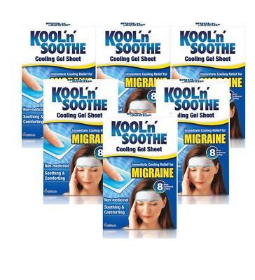 Kool n Soothe Cooling Migraine Headache Pain Relief Gel 6X4 Sheets ...