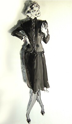 Kenneth Paul Block - Original Fashion Illustration - circa 1982 | eBay