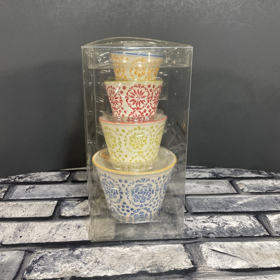 Pier 1 Imports Mug Shaped Measuring Cups Handpainted Mandala Medallion ...