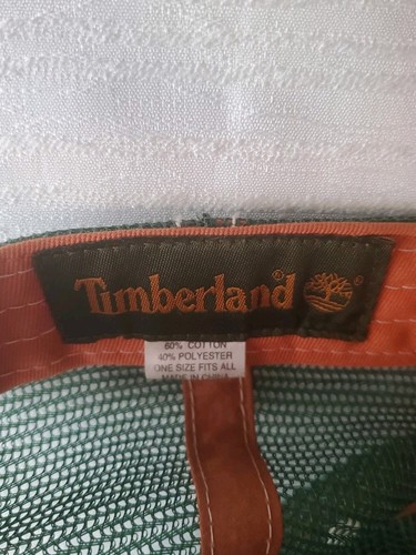 Timberland Green-White Mesh Adjustable Distressed Cap NH Stratham Logo ...