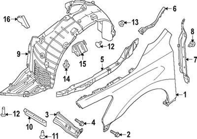 Genuine Nissan Passenger Right Fender Liner Extension 63864-3TA0A | eBay