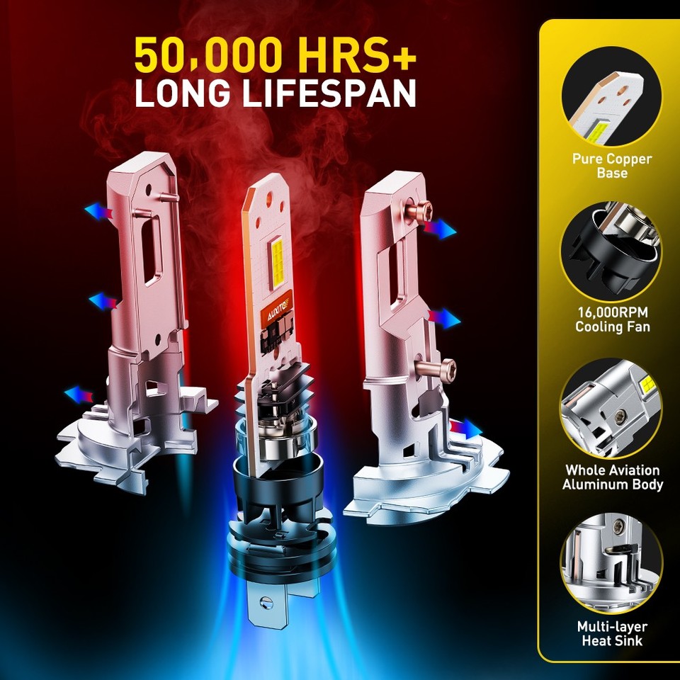 H7 LED Headlight KIT Combo Bulbs High Low Beam Super Bright White 6500K ...