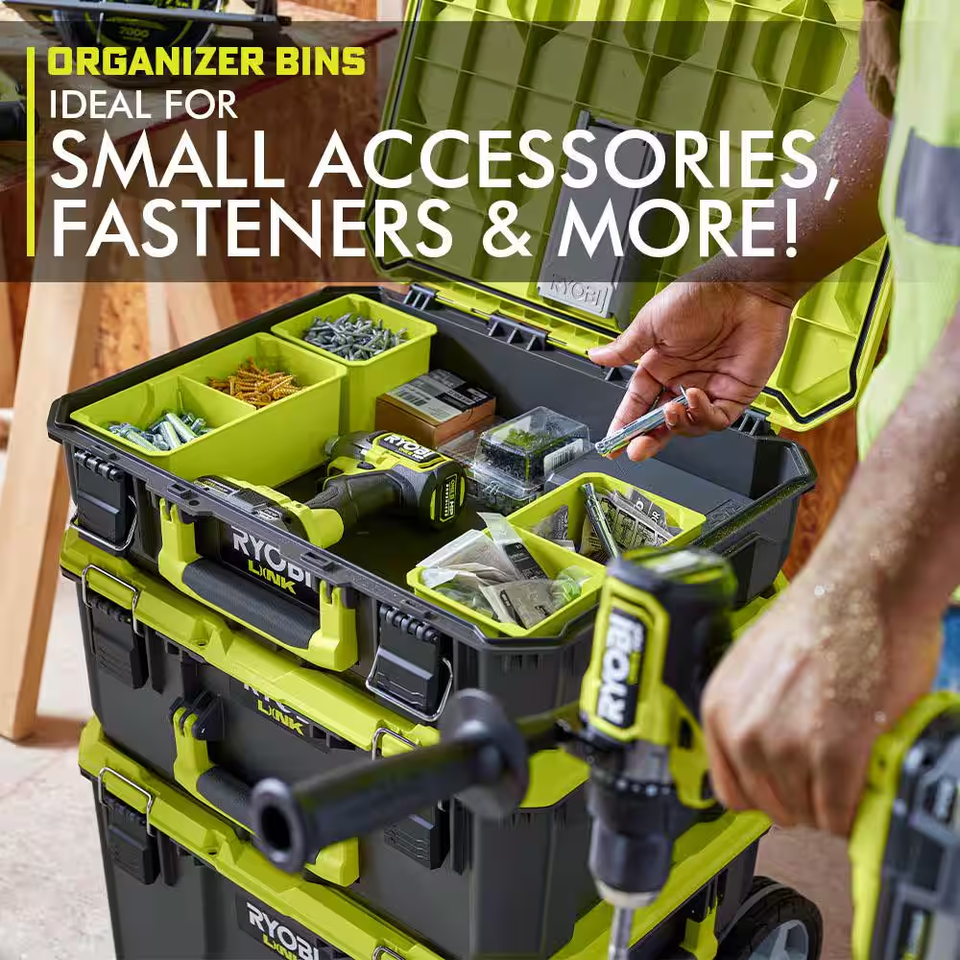 RYOBI 22" LINK Rolling Modular Tool Box Storage System 200lbs Bundle ...