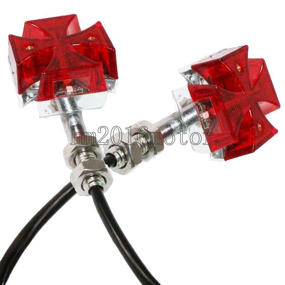 2" aluminum& plastic Mini Maltese Cross Turn Signal Lights Blinker for ...