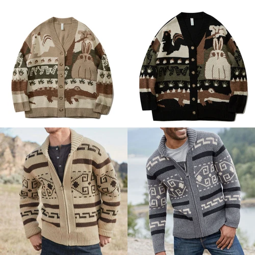 The Dude Sweater Big Lebowski Cardigan Zip Up Knit Jeffery Adult Movie ...