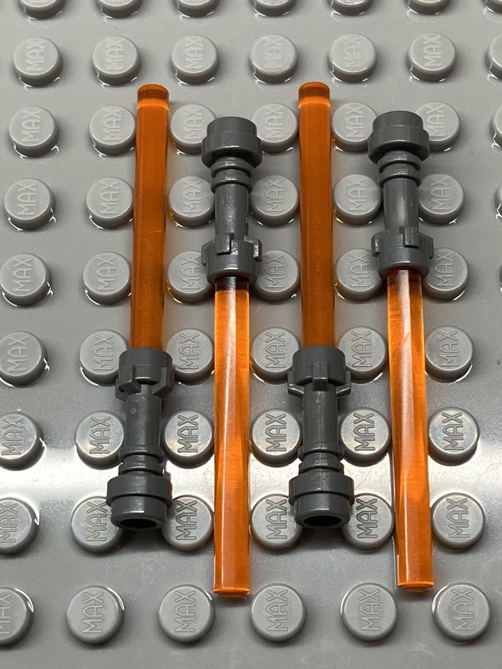 Lego Star Wars Trans Orange Lightsaber Blade Weapon Minifigure x4 | eBay