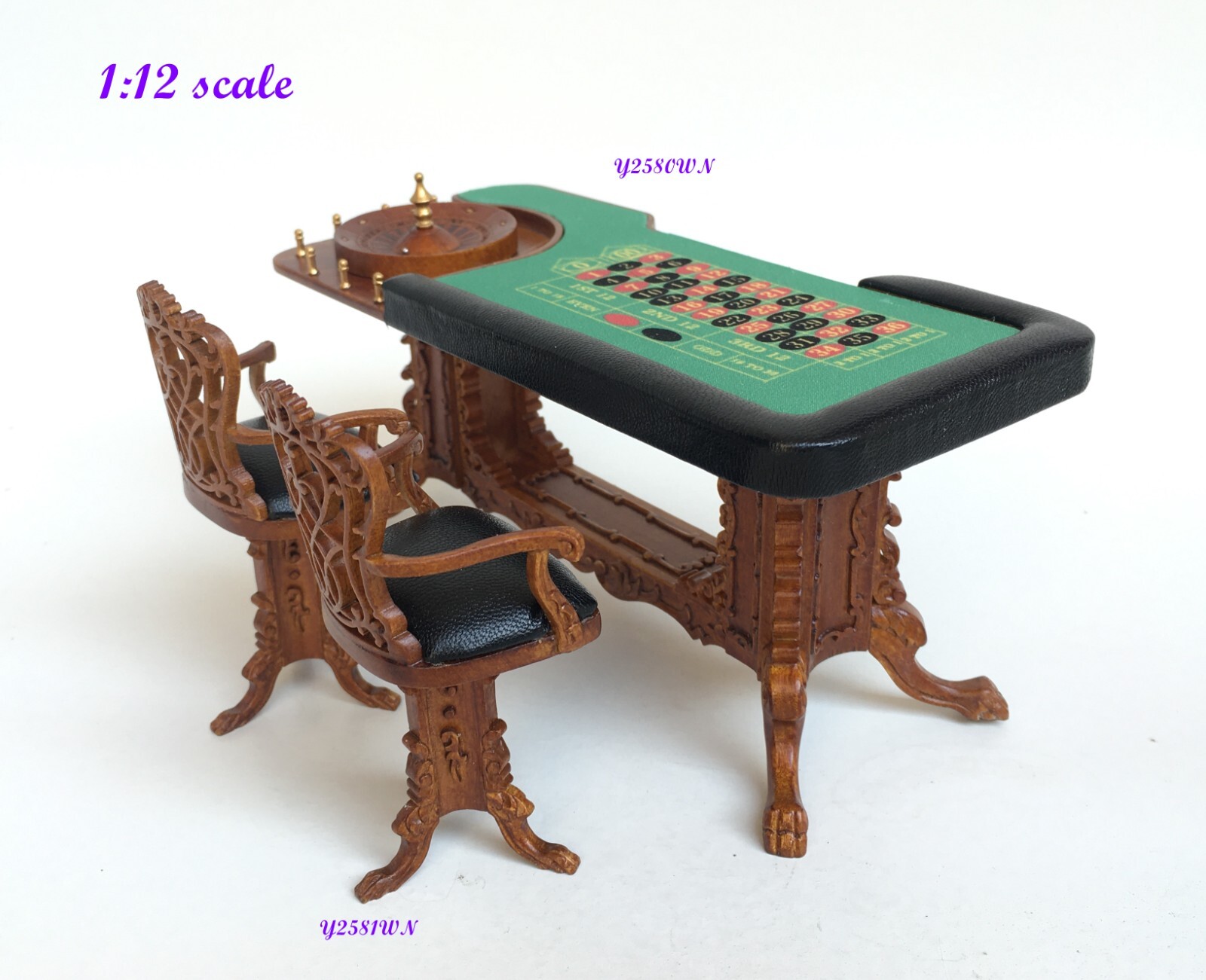 Miniature Roulette Casino Wheel play game for Dollhouse 1:12 scale ...