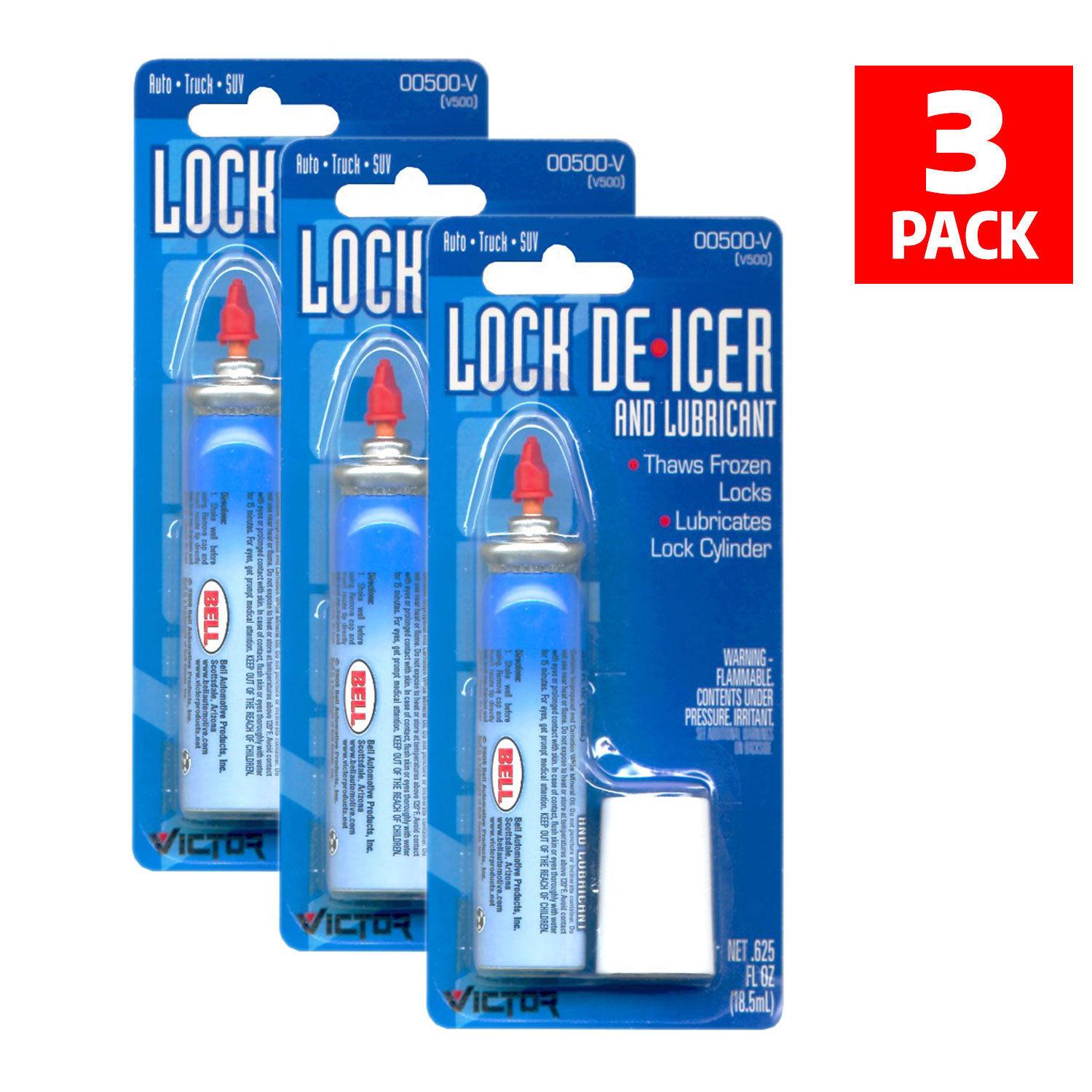 Victor Lock De-Icer Lubricant Aerosol 0.62 FL OZ - Bundle of 3 | eBay