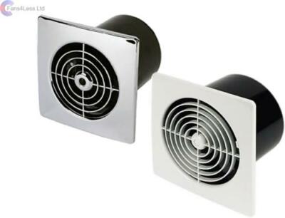 Manrose LP150 6" 150mm Extractor Fan White Chrome Low Profile Standard ...