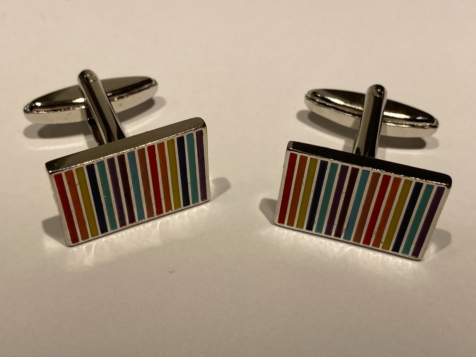 Rectangle Rainbow Pair Cufflinks | eBay