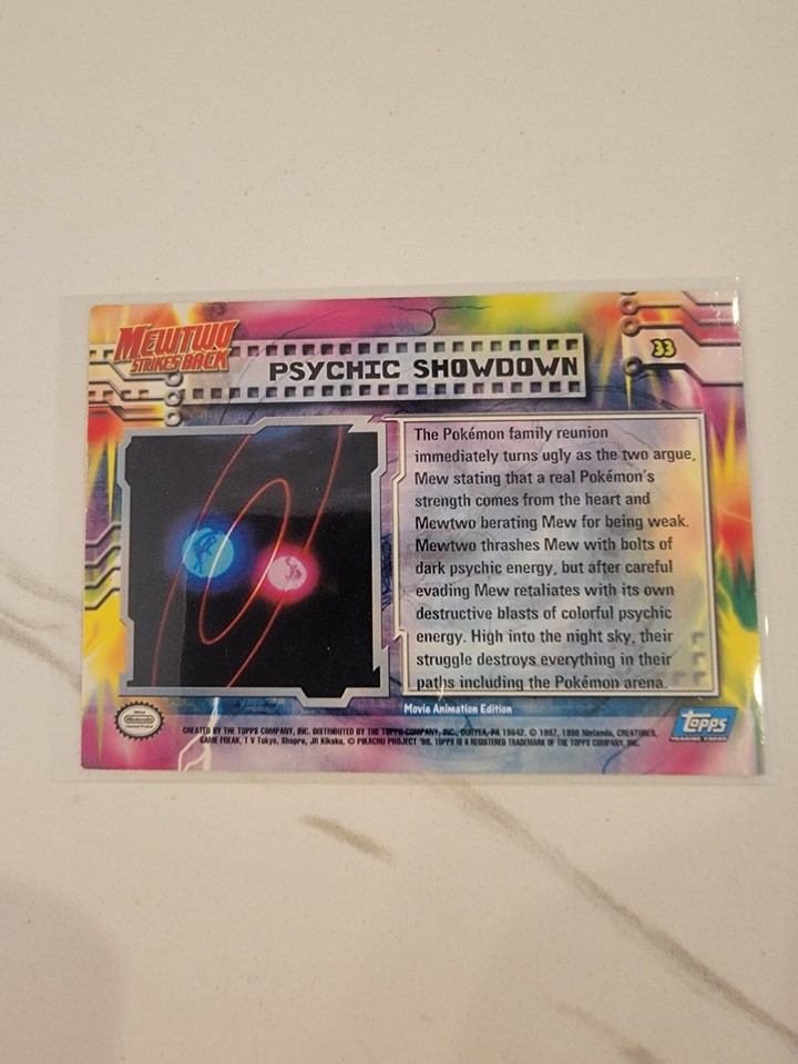 1999 Topps Pokemon Movie card Animation Edition Psychic Showdown #33 ...