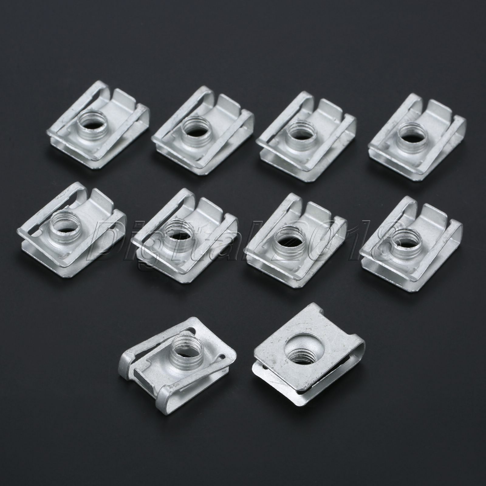 10x Auto Triming Fasteners Panel Retaining Clips For 8mm Metal Nuts ...