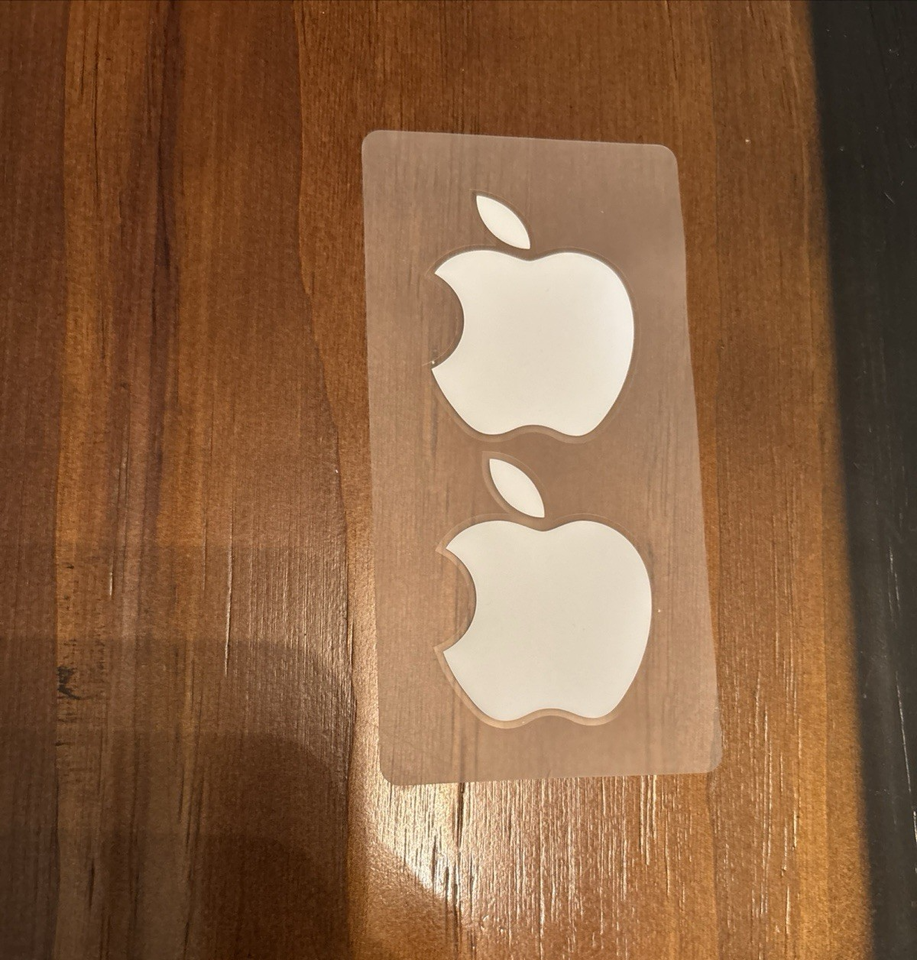 OEM Apple Decal Sticker White Vinyl Clear Logo Large 2 Original Peel ...