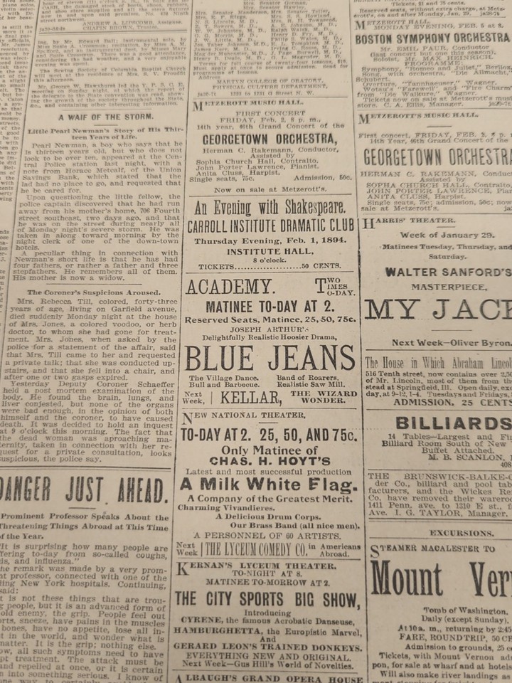 JAN 31, 1894 NEWSPAPER PAGE #1937- HARRY KELLAR MAGIC- NEXT WEEK | eBay