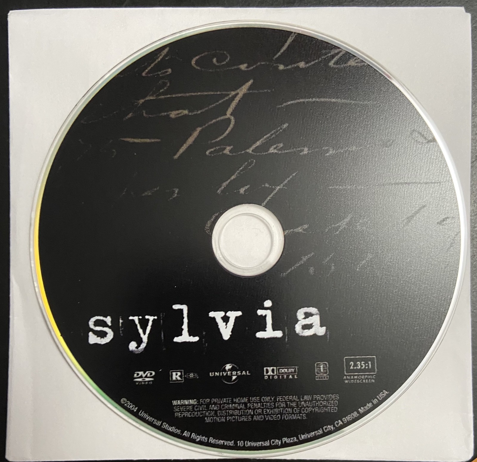 📀NEW SYLVIA (2004) - DVD disc only in white paper sleeve / no case | eBay