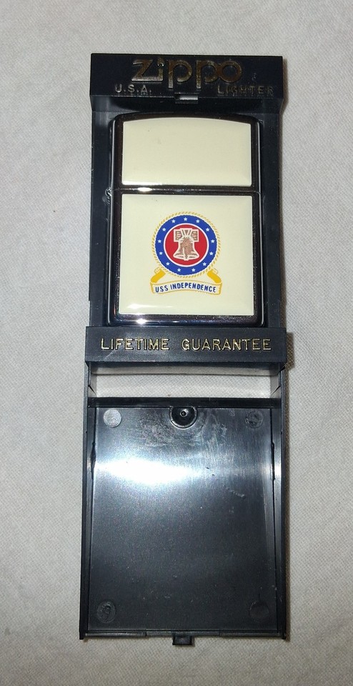 Vintage USS Independence Zippo Lighter. Still In Original Plastic Box ...
