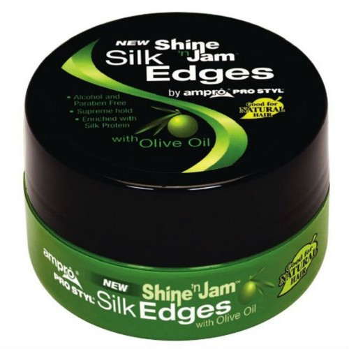 [AMPRO] SHINE N JAM SILK EDGES WITH OLIVE OIL 2OZ EDGE CONTROL GEL | eBay