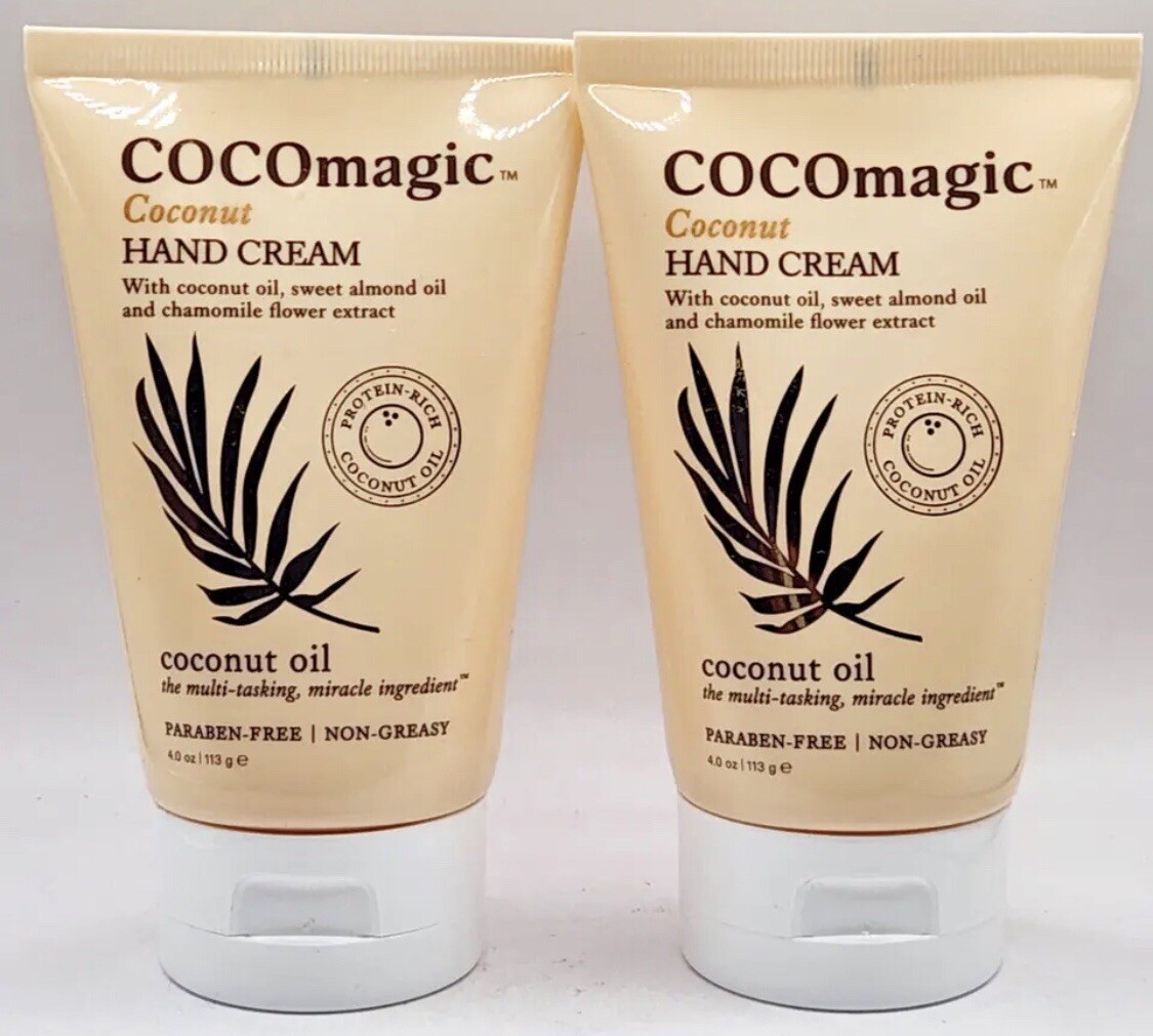 (2X PACK) Cocomagic Coconut Oil Sweet Almond Miracle Hand Cream 4 oz Coco Magic | eBay