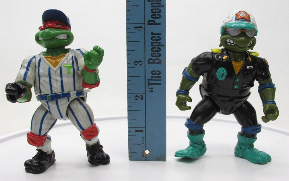 Vintage TMNT 1991 Grand Slammin' Raphael & Make My Day Leo Police ...