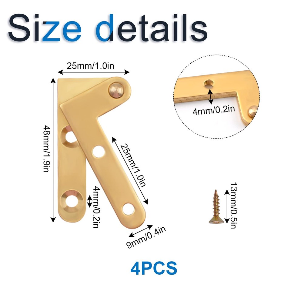 INCREWAY Rotatable Door Hinges 4Pcs 360 Degree Adjustable Pivot Hinge ...