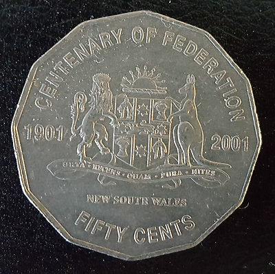 2001 Circulated 50c Fifty Cent Australian Coin Centenary of Federation ...