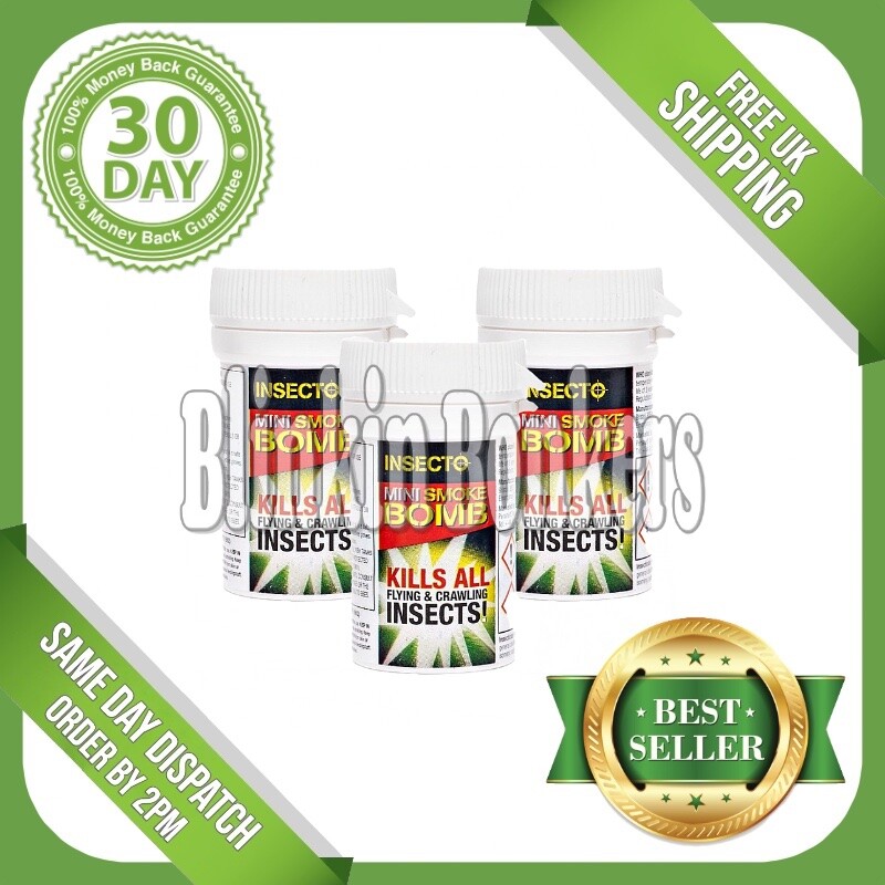 3 SMOKE INSECT BOMB MOTH CLUSTER WASP FLY MITE BED BUG FLEA KILLER PEST ...