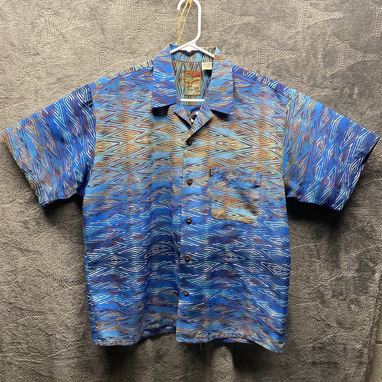 Pineapple Connection Shirt Men M Wacky Argyle Aloha Hawaiian Camp ...
