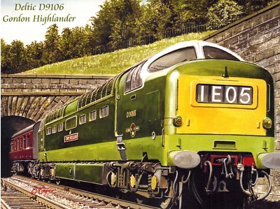 Deltic D9106 Gordon Highlander Blank Railway Greeting Card, Christmas ...