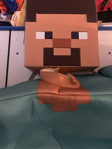 Kids Minecraft Steve Costume - Gently Used - Comes With Mask And ...