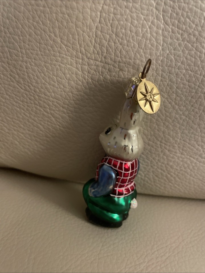Christopher Radko 1999 BILLY BUNNY Gem Rabbit Glass Easter Ornament w ...