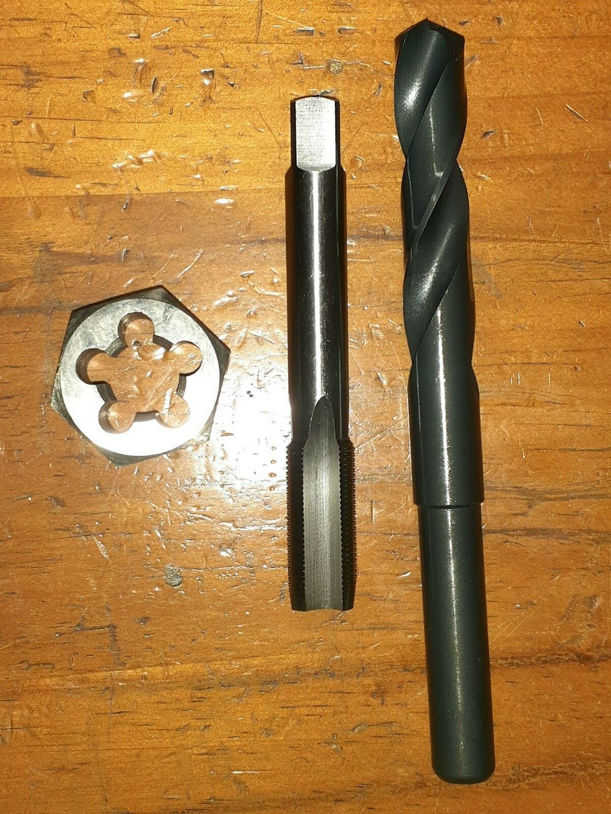 UNEF 5/8 X 24 RH HSS Hand Tap + HSS Die nut+ Reduced shank Tapping ...