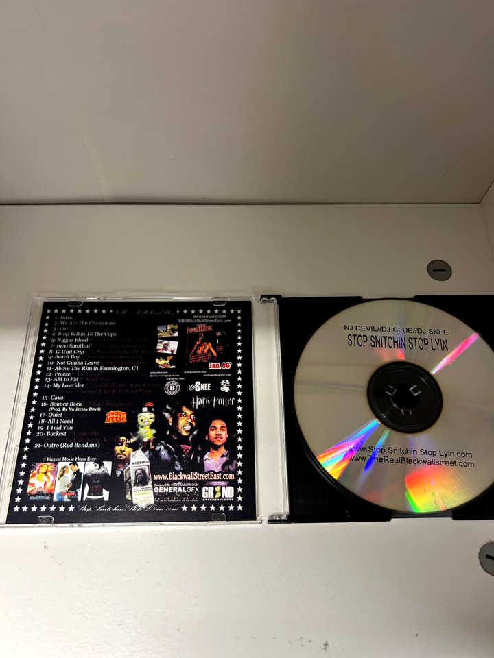 THE GAME DJ SKEE NJ DEVIL STOP SNITCHIN LYIN PROMO MIXTAPE MIX CD BLACK ...