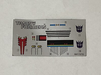 Vintage G1 Transformer 5917 5715 Decal Sticker Sheet Scrapper Unused | eBay