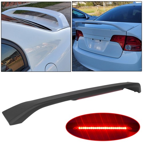 For 06-11 Honda Civic 4DR SI Paintable Trunk Spoiler Wing LED Brake ...